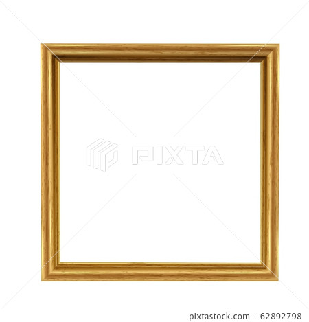 Golden picture square frame on a white background. - Stock Illustration ...