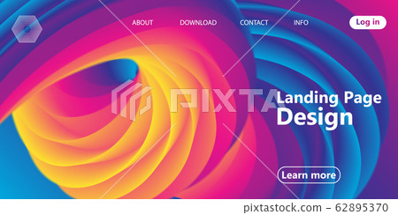 Landing page. Flow shape. Fluid background. Vector - Stock Illustration ...
