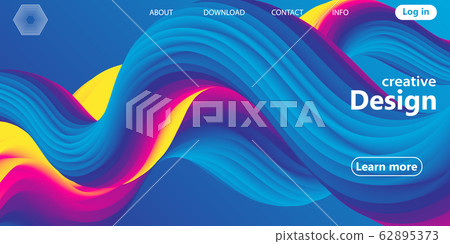 Rainbow Background. Wave Pattern. Fluid Flow. - Stock Illustration [62895373] - PIXTA