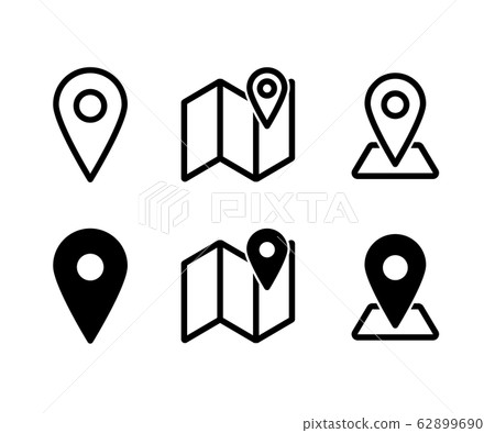 Map, location information illustrations, icons,... - Stock Illustration ...