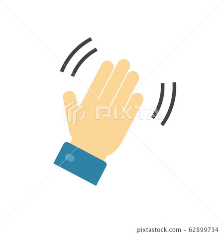Hello and hi hand icon or bye waving gesture... - Stock Illustration ...