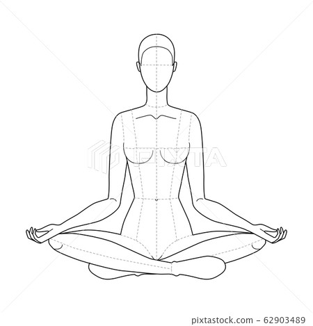 Fashion template of sitting in lotos position... - Stock Illustration ...
