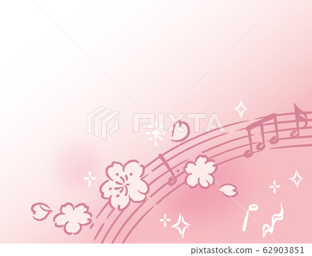 Cherry blossoms and musical notes, spring... - Stock Illustration ...