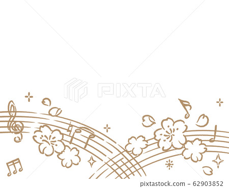 Cherry blossoms and musical notes, spring... - Stock Illustration ...