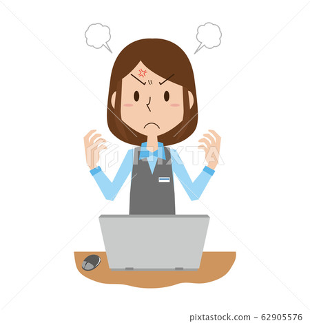 Woman office office work desk work get angry anger - Stock Illustration ...
