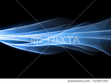 Abstract blue wavy rays floating in the dark - Stock Illustration ...