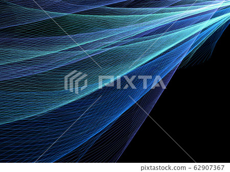 Abstract blue wavy rays floating in the dark - Stock Illustration ...