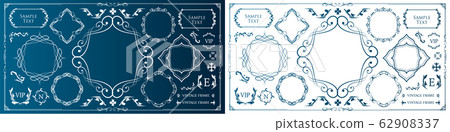 High-class vintage frame design set Ruled line... - Stock Illustration ...