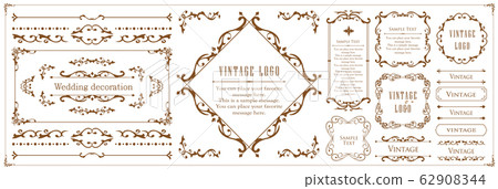 High-class vintage frame design set Ruled line... - Stock Illustration ...