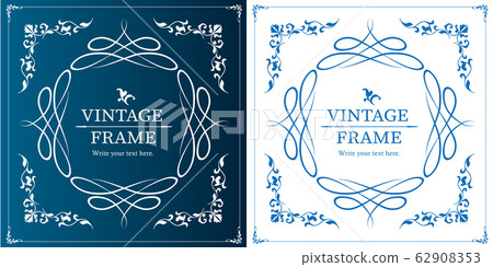 High-class vintage frame design set Ruled line... - Stock Illustration ...