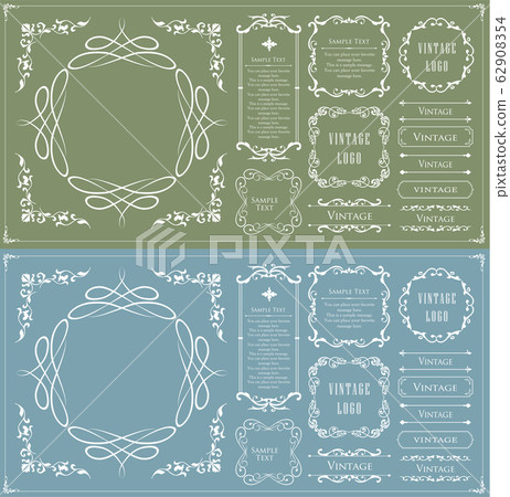 High-class vintage frame design set Ruled line... - Stock Illustration ...