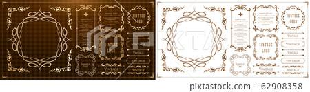 High-class vintage frame design set Ruled line... - Stock Illustration ...