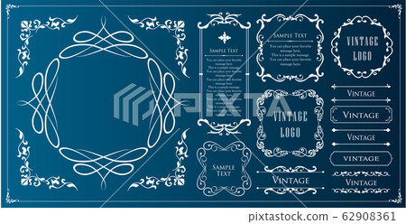 High-class vintage frame design set Ruled line... - Stock Illustration ...
