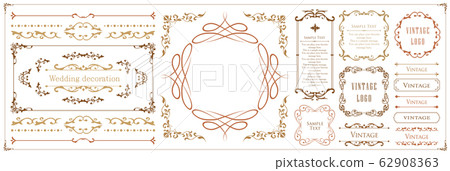 High-class vintage frame design set Ruled line... - Stock Illustration ...