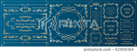 High-class vintage frame design set Ruled line... - Stock Illustration ...