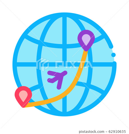 International World Flight Icon Thin Line Vector - Stock Illustration ...