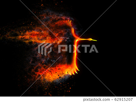Abstract fire bird flapping - Stock Illustration [62915207] - PIXTA