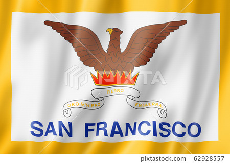 San Francisco city flag, California, USA - Stock Illustration [62928557 ...
