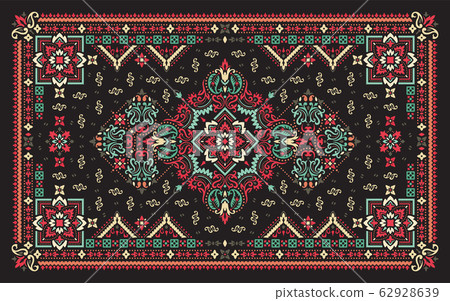 Rectangular Bandana Print vector design for rug, - Stock Illustration ...