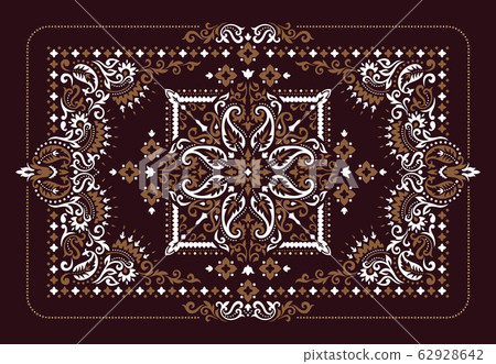 Rectangular Bandana Print vector design for rug, - Stock Illustration ...