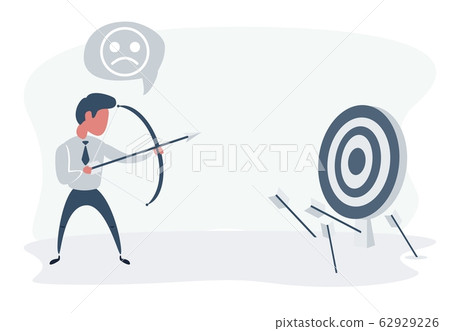 Businessman shooting arrow. Missed the target.-插圖素材 [62929226] - PIXTA圖庫