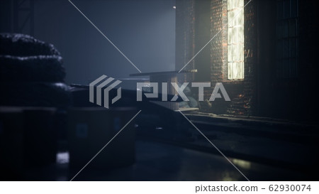 frightening abandoned factory at night - Stock Illustration [62930074 ...