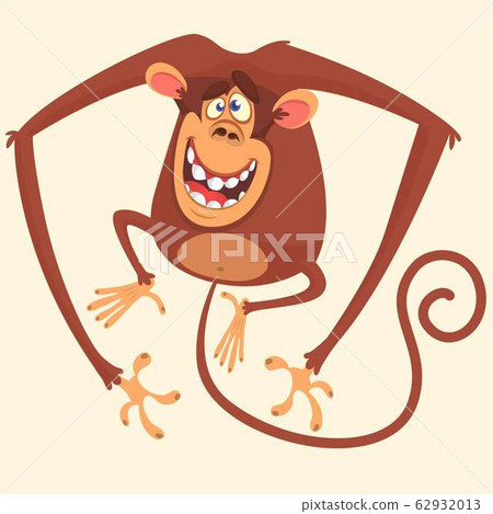 Cute monkey jumping cartoon - Stock Illustration [62932013] - PIXTA