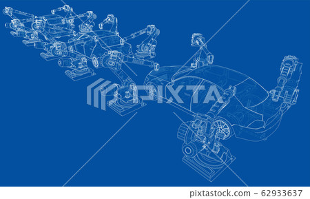 Assembly of motor vehicle. Vector - Stock Illustration [62933637] - PIXTA