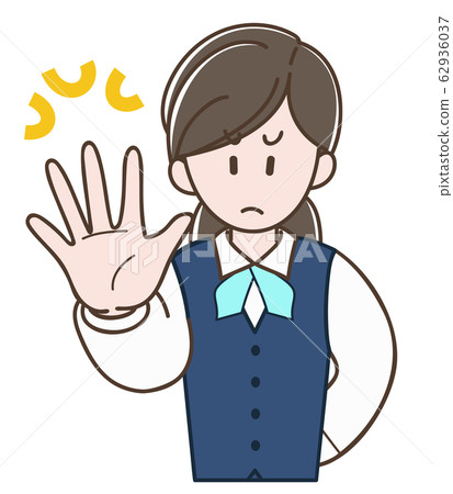 Woman in uniform giving ban instruction - Stock Illustration [62936037 ...