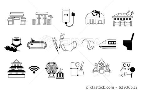 Line drawing vector illustration set travel... - Stock Illustration ...
