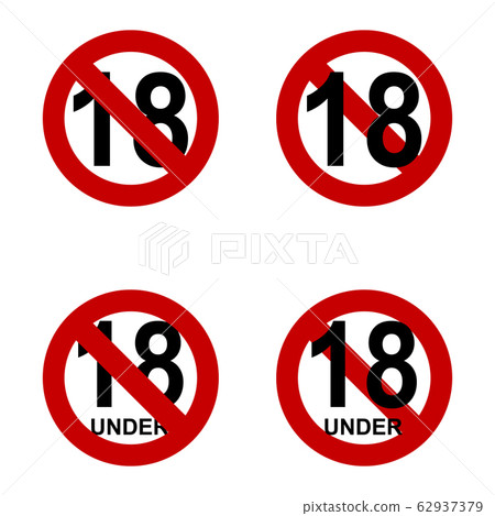 Under 18 sign isolated on white back. Vector - Stock Illustration ...
