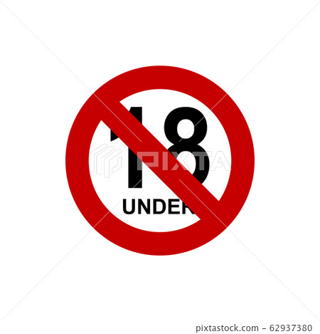 Under 18 sign isolated on white back. Vector - Stock Illustration ...