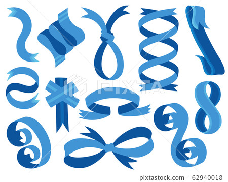 Collection of vector blue Ribbons. Isolated... - Stock Illustration ...