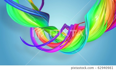 Abstract rainbow color ribbon twisted into a... - Stock Illustration ...
