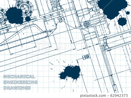 Blue Ink. Blots. Vector engineering... - Stock Illustration [62942373 ...