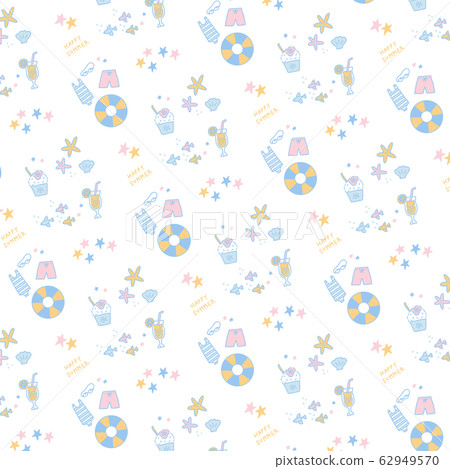 Summer Sea Pattern White - Stock Illustration [62949570] - PIXTA