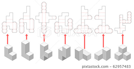 Soma cube die cut templates-插圖素材 [62957483] - PIXTA圖庫