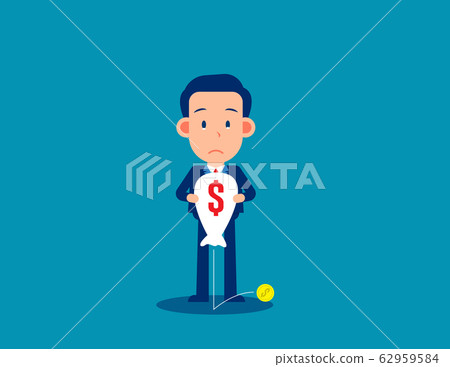 Money is lost. Bad Economy. Cute flat cartoon - Stock Illustration ...