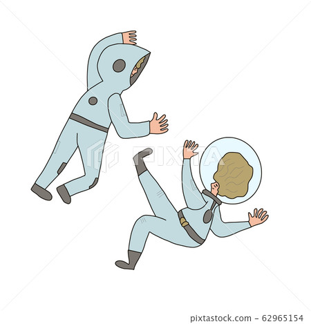 Astronaut in open space Man floating in universe - Stock Illustration ...