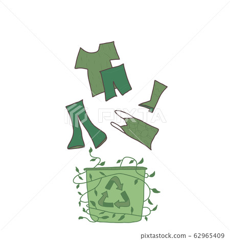 Recycle clothes sign. Vector eco friendly emblem. - Stock Illustration ...