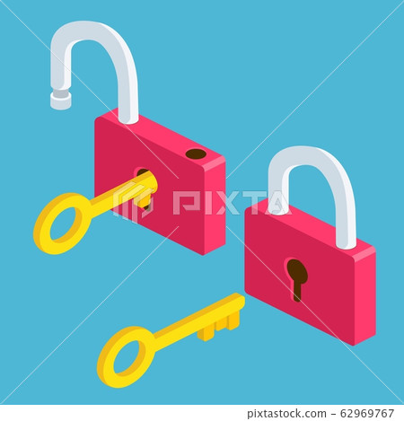 Lock open and closed - Stock Illustration [62969767] - PIXTA