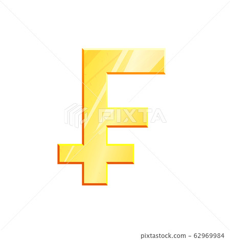 Golden frank CHF symbol on white background.... - Stock Illustration ...