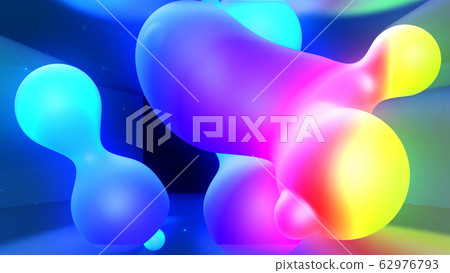 Spheres or balls in room merge like liquid wax...-插圖素材 [62976793] - PIXTA圖庫