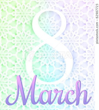 8 March, Women Day vibrant gradient gift card - Stock Illustration ...