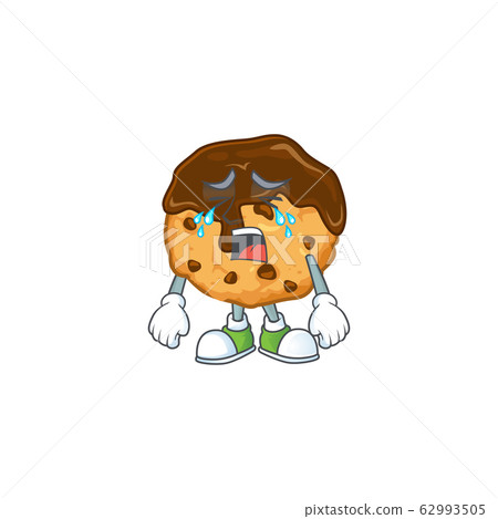 A crying chocolate chips with cream mascot... - Stock Illustration ...