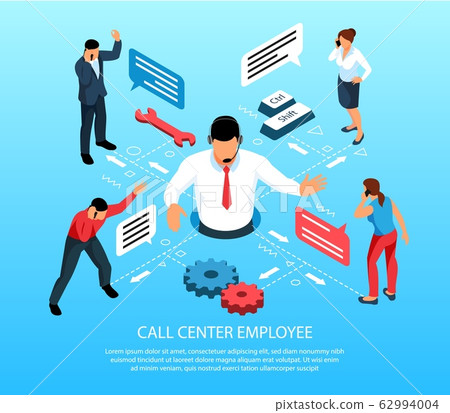 Call Center Employee Infographic Composition - Stock Illustration ...