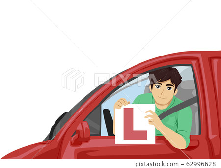Teen Boy Pass Driving Lesson Illustration - Stock Illustration ...