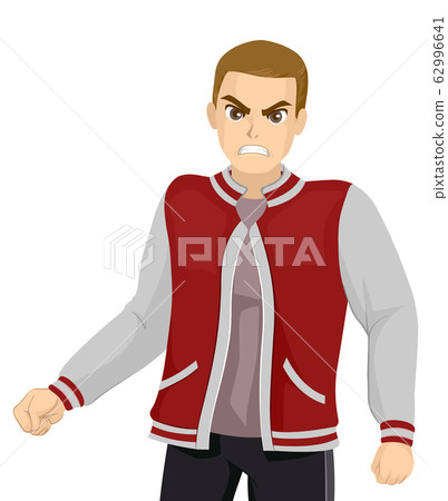 Teen Boy Aggressive Illustration - Stock Illustration [62996641] - PIXTA