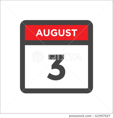 August 3 calendar icon with day of month - Stock Illustration [62997687 ...