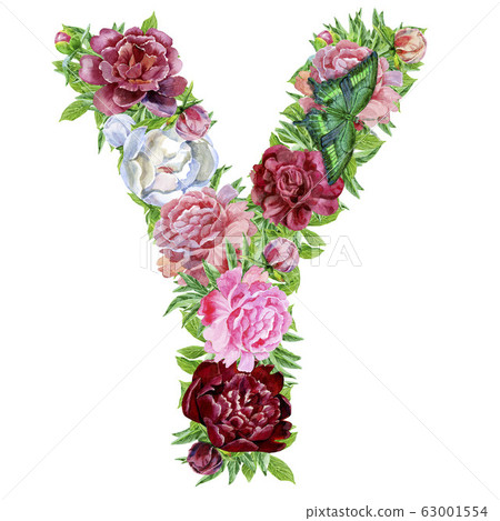 Letter Y Of Watercolor Flowers Stock Illustration 63001554 PIXTA letter-y-of-watercolor-flowers-stock-illustration-63001554-pixta